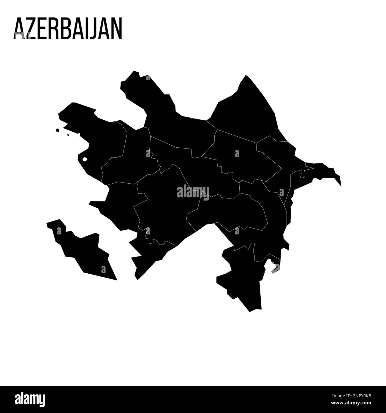 Azerbaijan political map of administrative divisions - districts ...