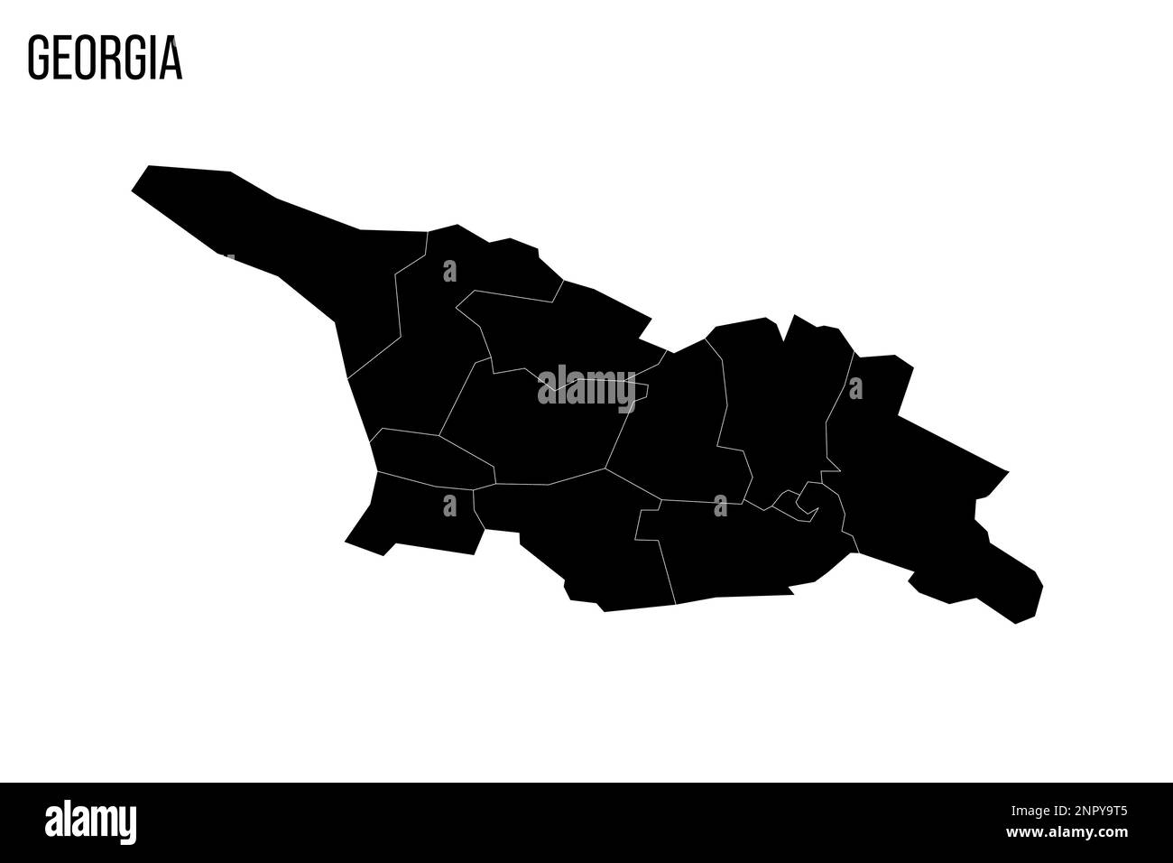 Georgia political map of administrative divisions - regions and ...