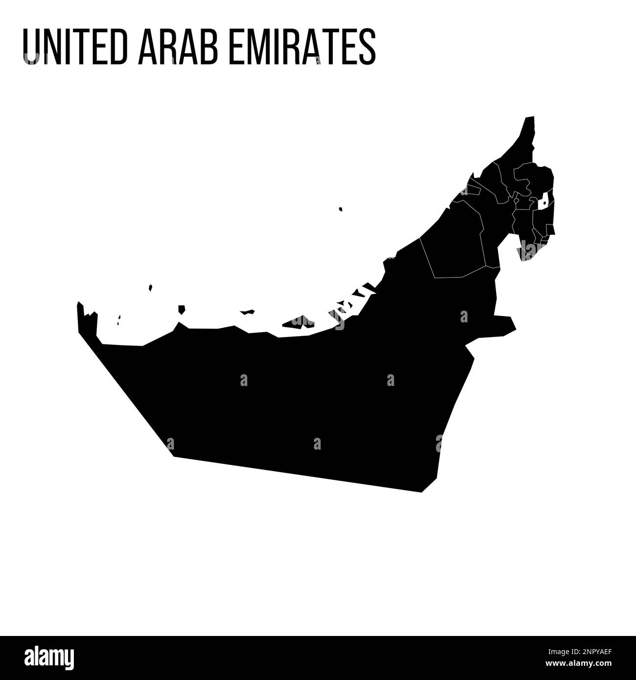 United Arab Emirates political map of administrative divisions ...