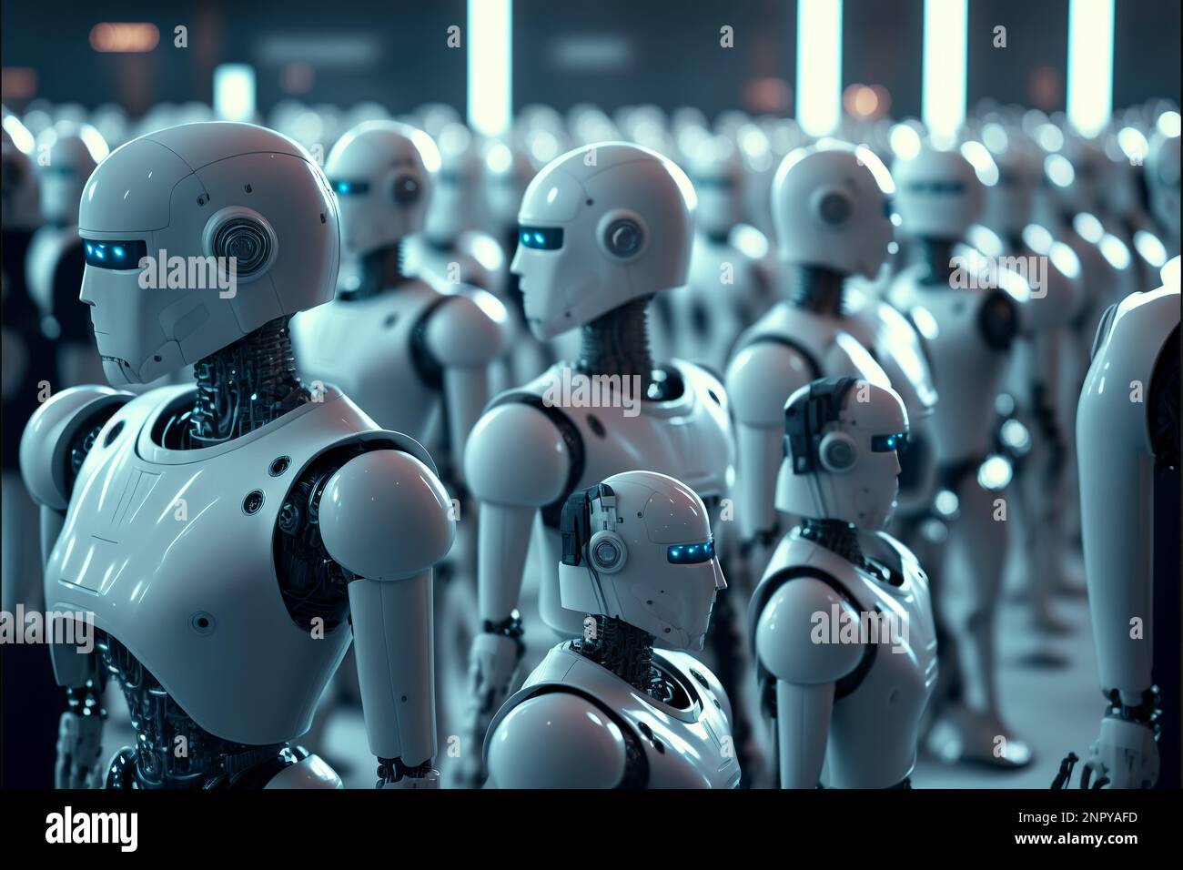 AI computer technology smart factory, industry 4.0, M2M computer aided ...