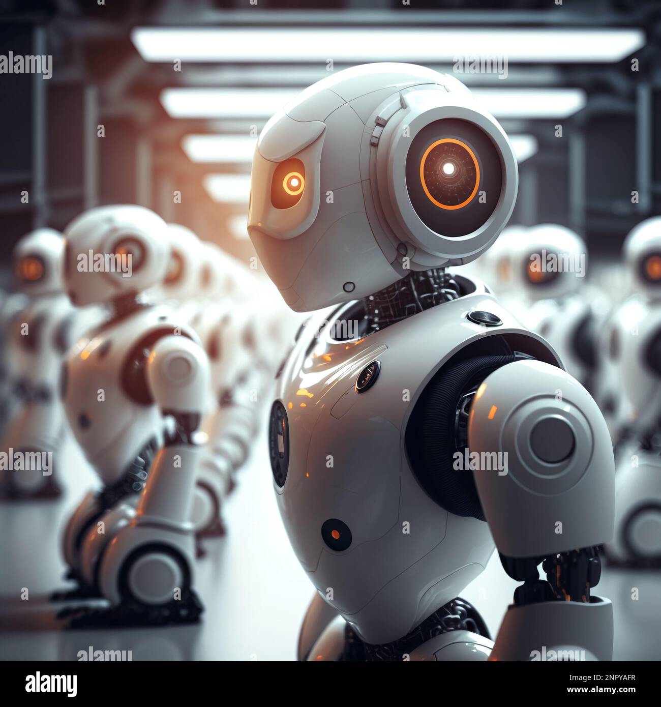 AI computer technology smart factory, industry 4.0, M2M computer aided ...