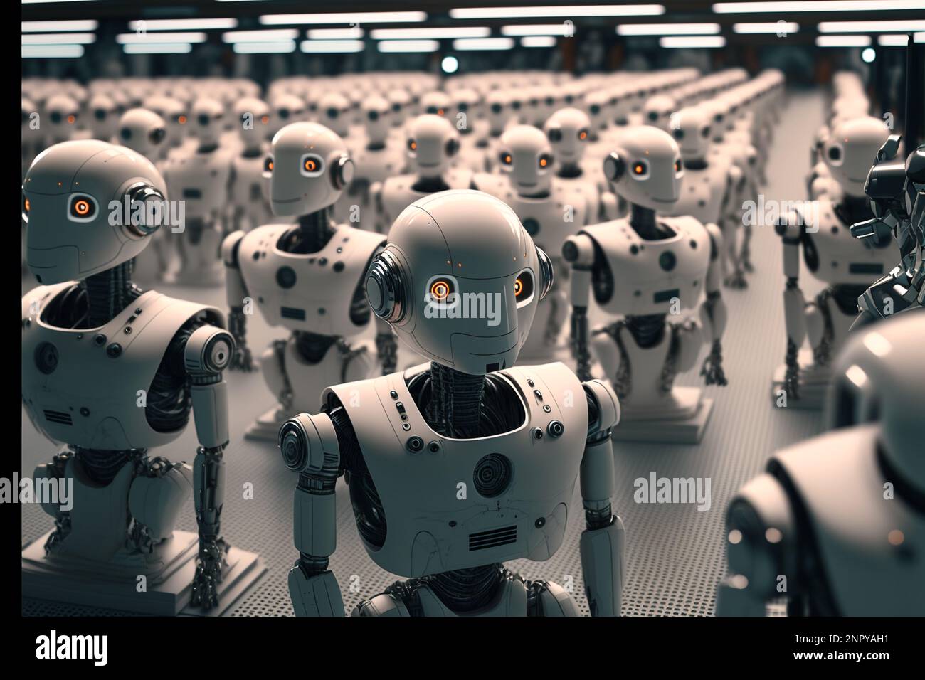 AI computer technology smart factory, industry 4.0, M2M computer aided ...