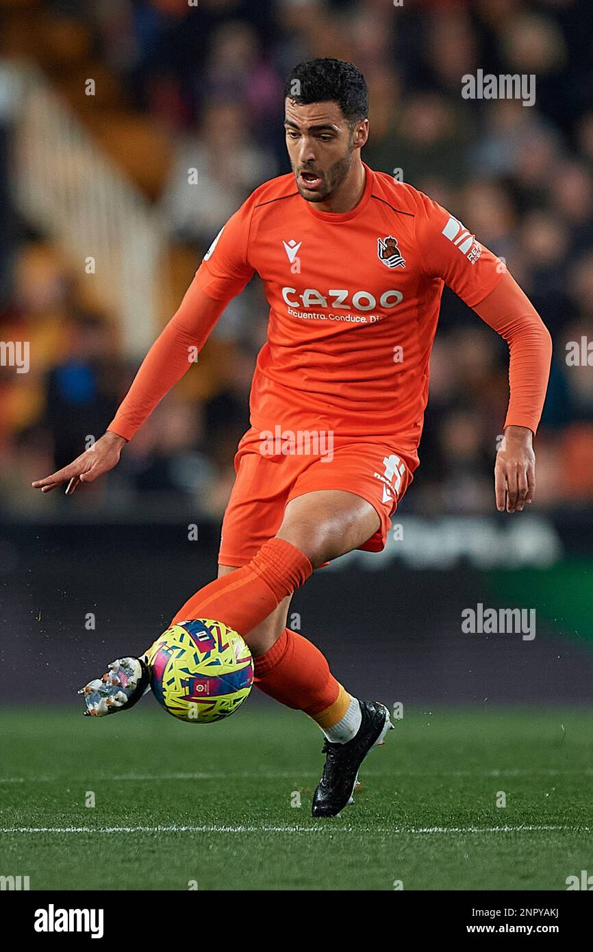 Mikel Merino of Real Sociedad during the La Liga match between Valencia ...