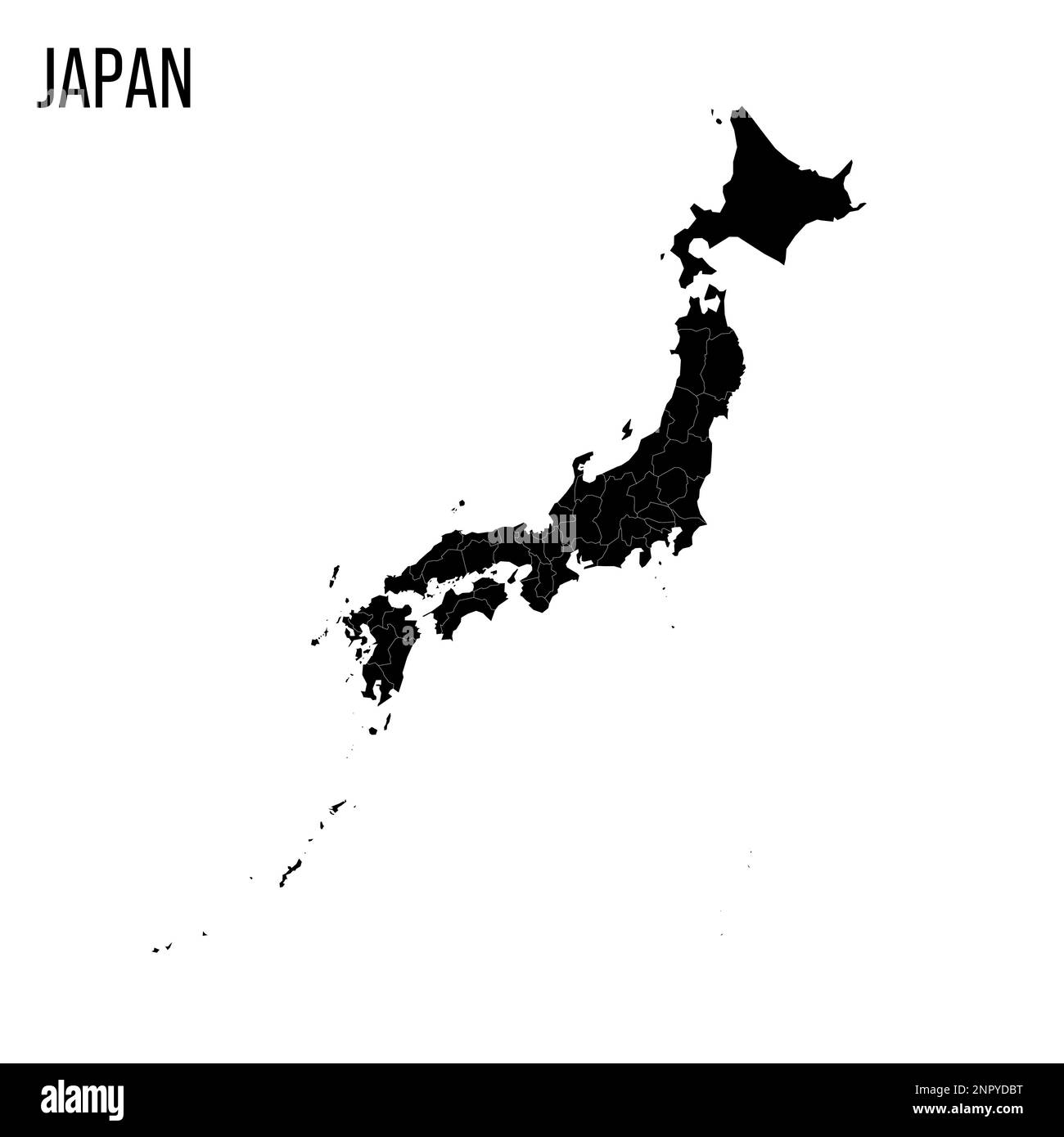 Japan political map of administrative divisions - prefectures ...