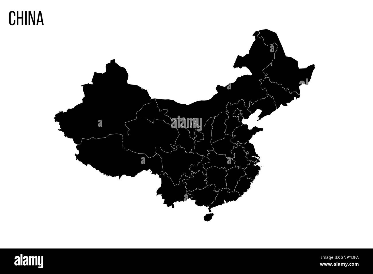 China political map of administrative divisions - provinces, autonomous ...