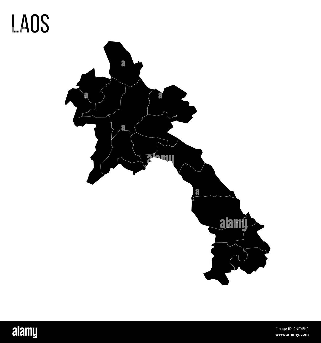 Laos political map of administrative divisions - provinces and ...