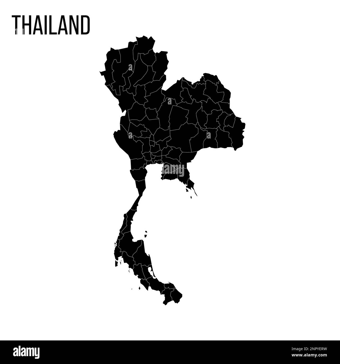 Thailand political map of administrative divisions - provinces. Blank ...
