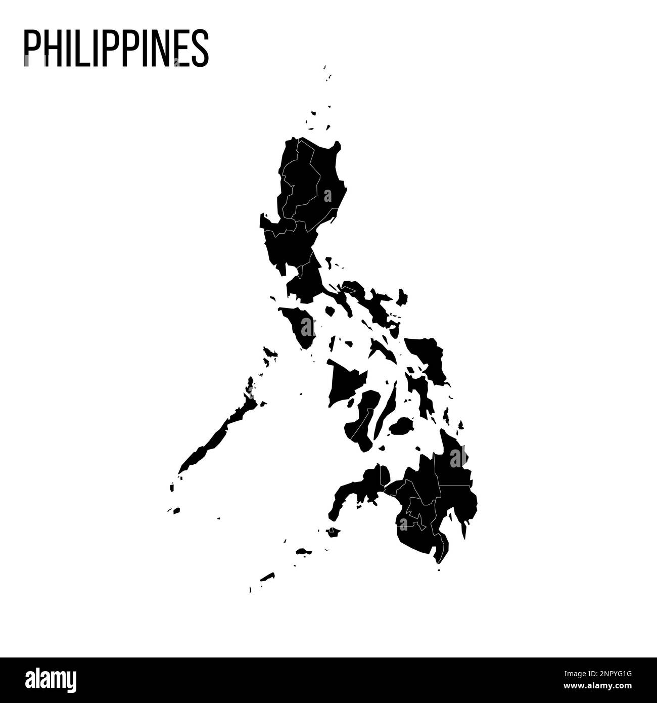 Philippines political map of administrative divisions - regions. Blank ...