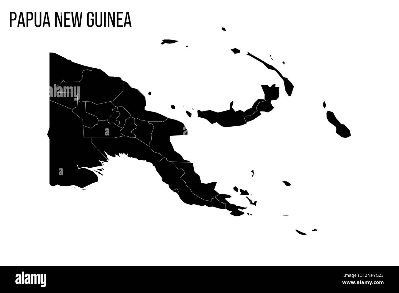 Papua New Guinea political map of administrative divisions - provinces ...