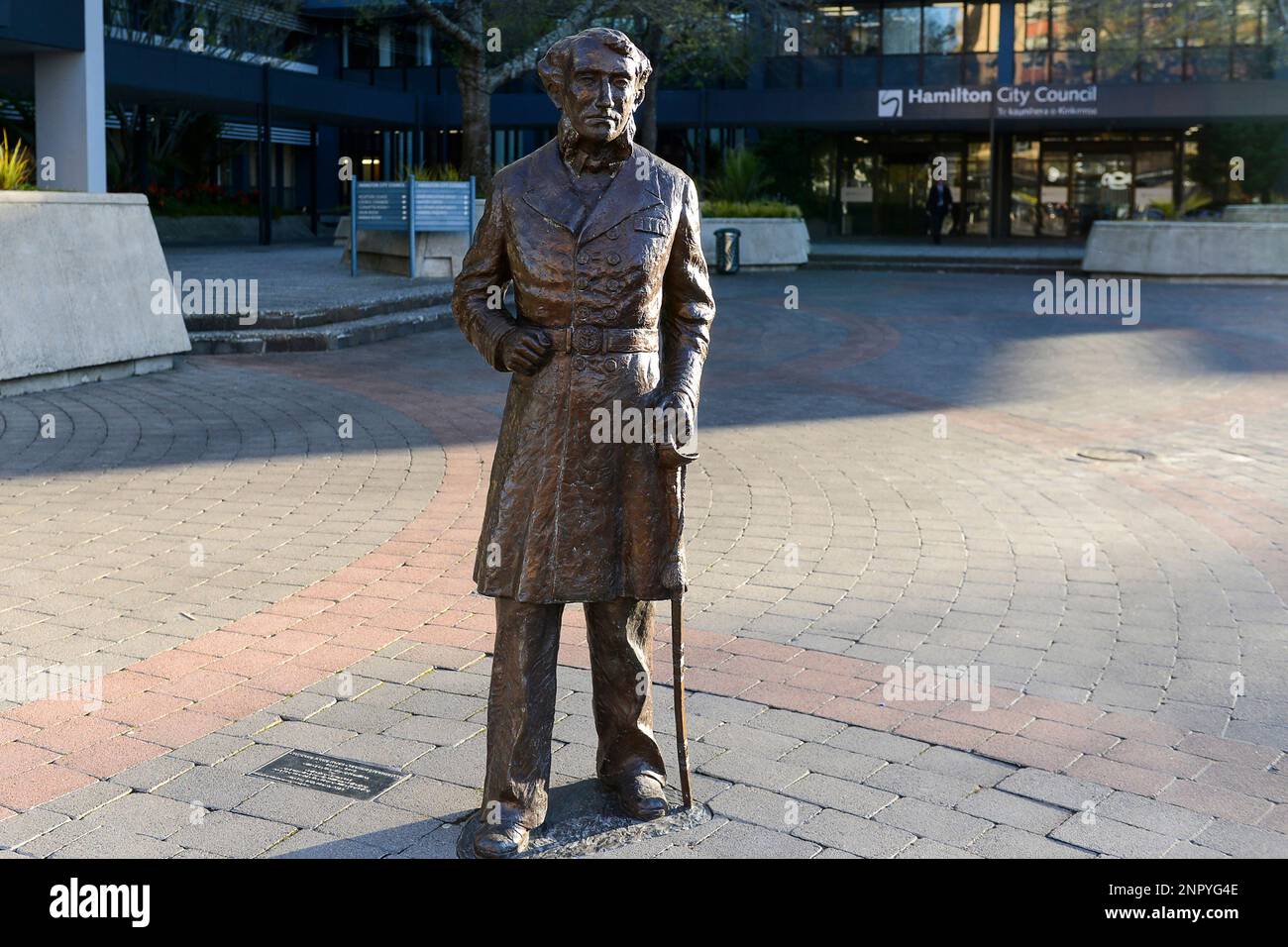 This image provided by Hamilton City Council, shows the bronze statue ...