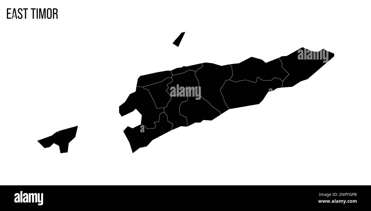 East Timor political map of administrative divisions - municipalities ...