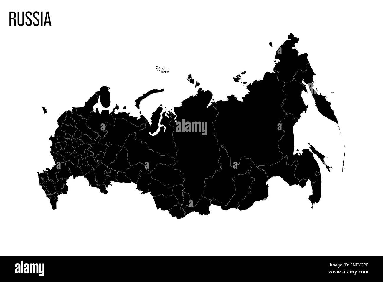 Russia political map of administrative divisions - oblasts, republics ...