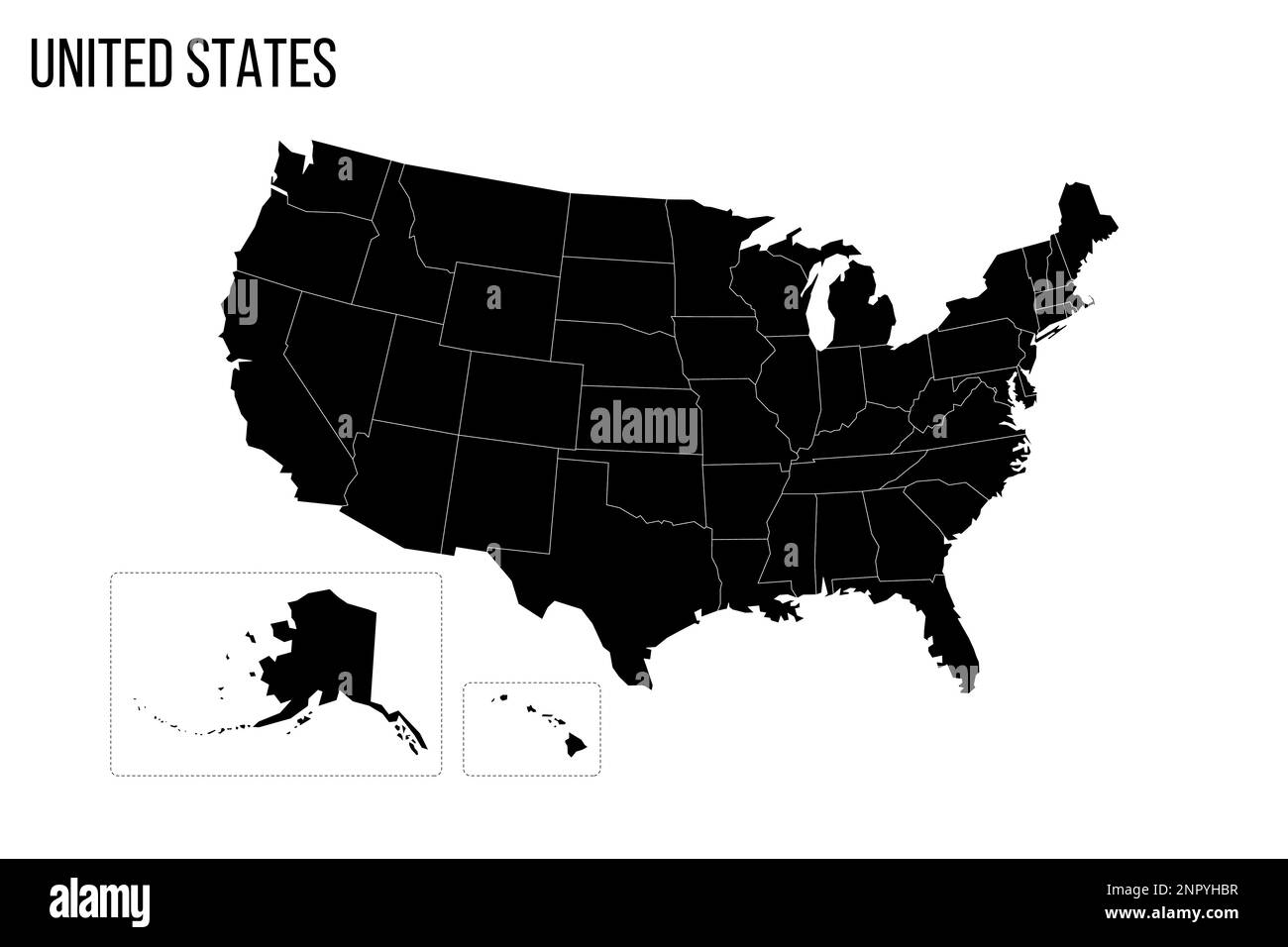 United States of America political map of administrative divisions ...