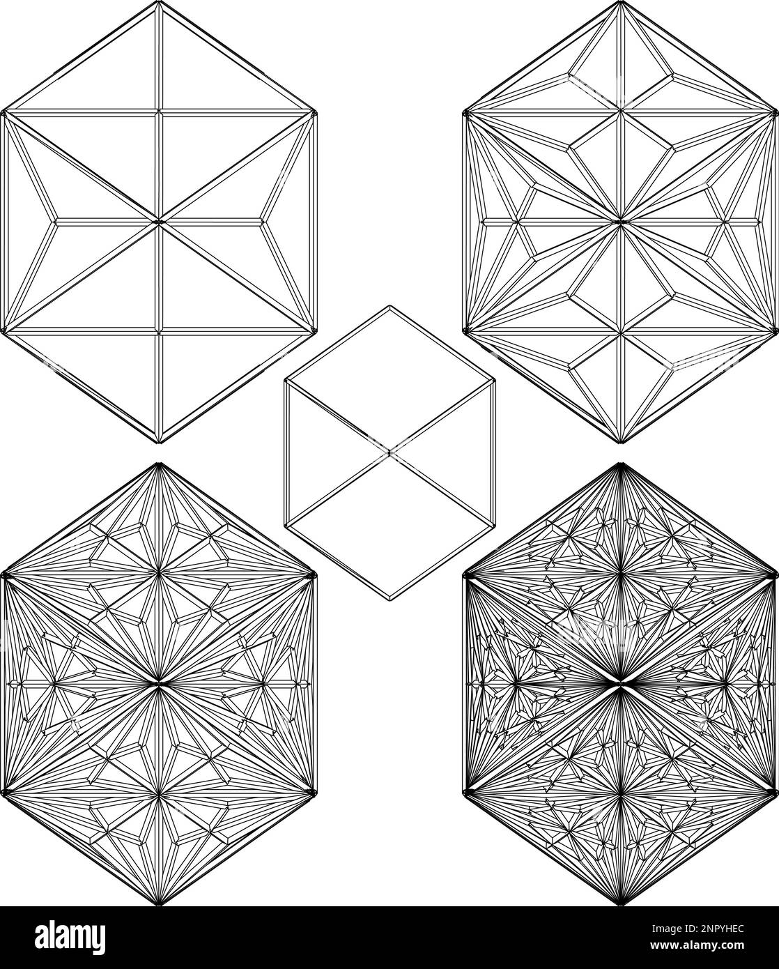 Polyhedron From The Simple To The Complicated Shape Vector. Illustration Isolated On White ...