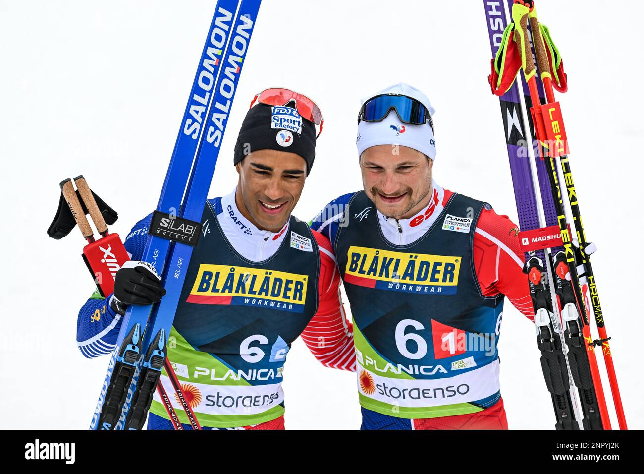 Third placed Richard Jouve and Renaud Jay of France celebrate during ...