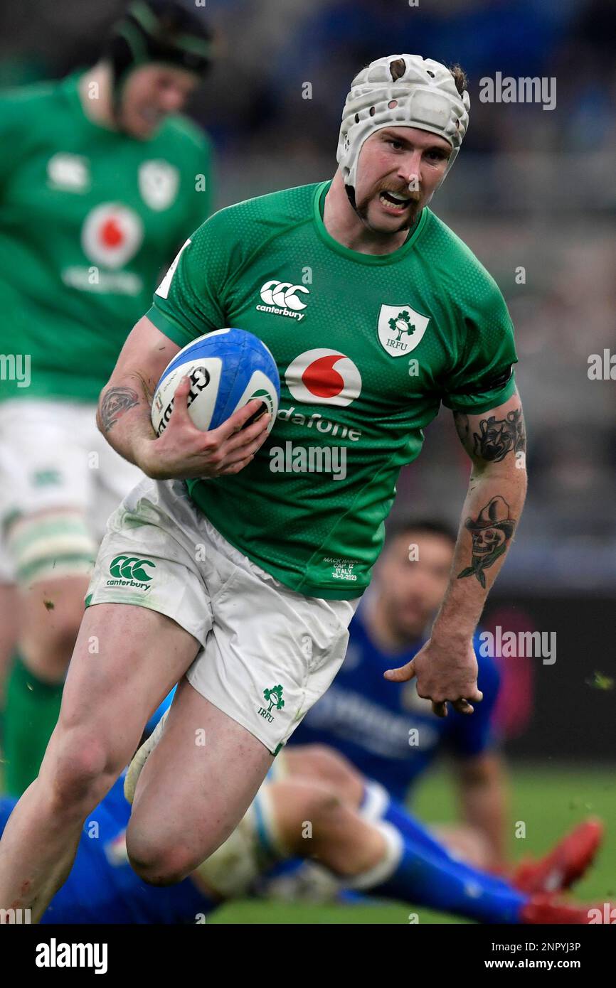 Mack Hansen of Ireland during the Six Nations rugby match between Italy ...
