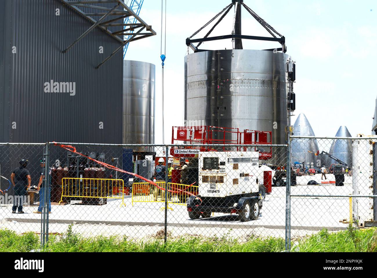 A view of the SpaceX Starship Assembly facility is shown Tuesday, June ...