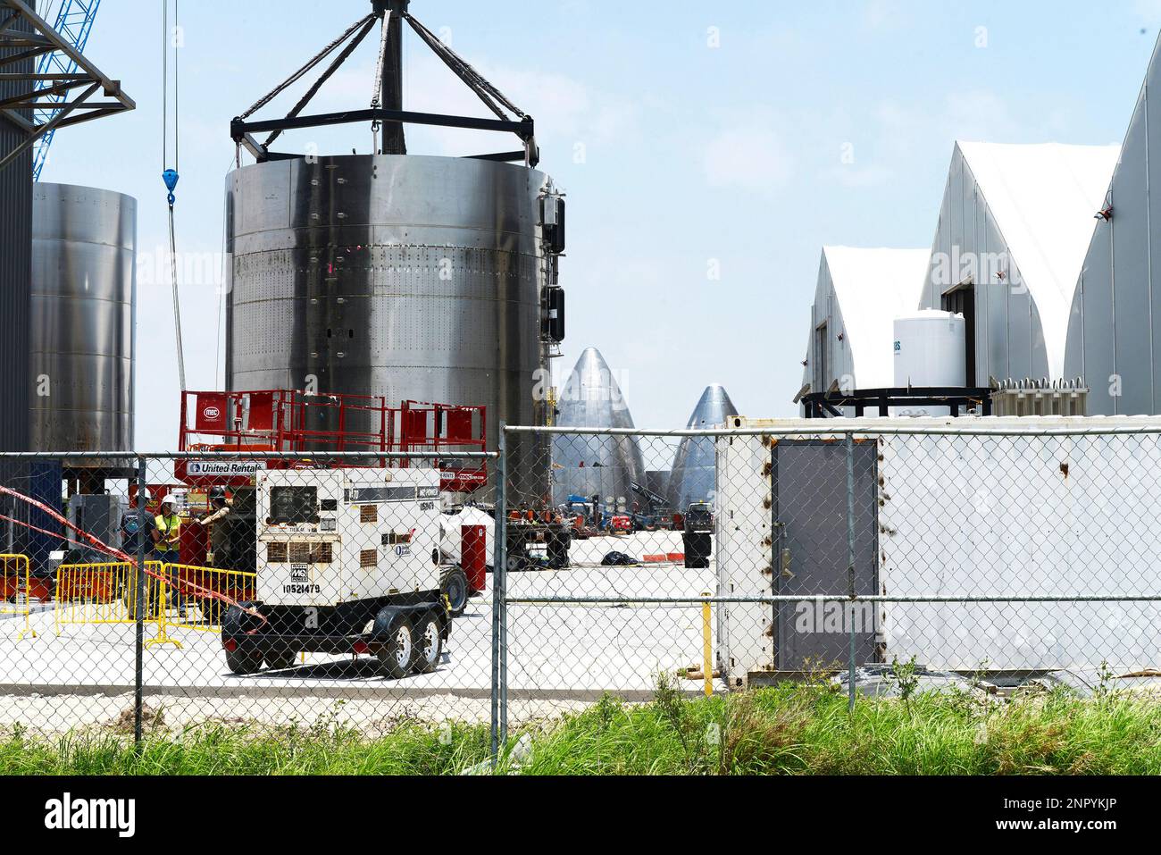 A view of the SpaceX Starship Assembly facility is shown Tuesday, June ...