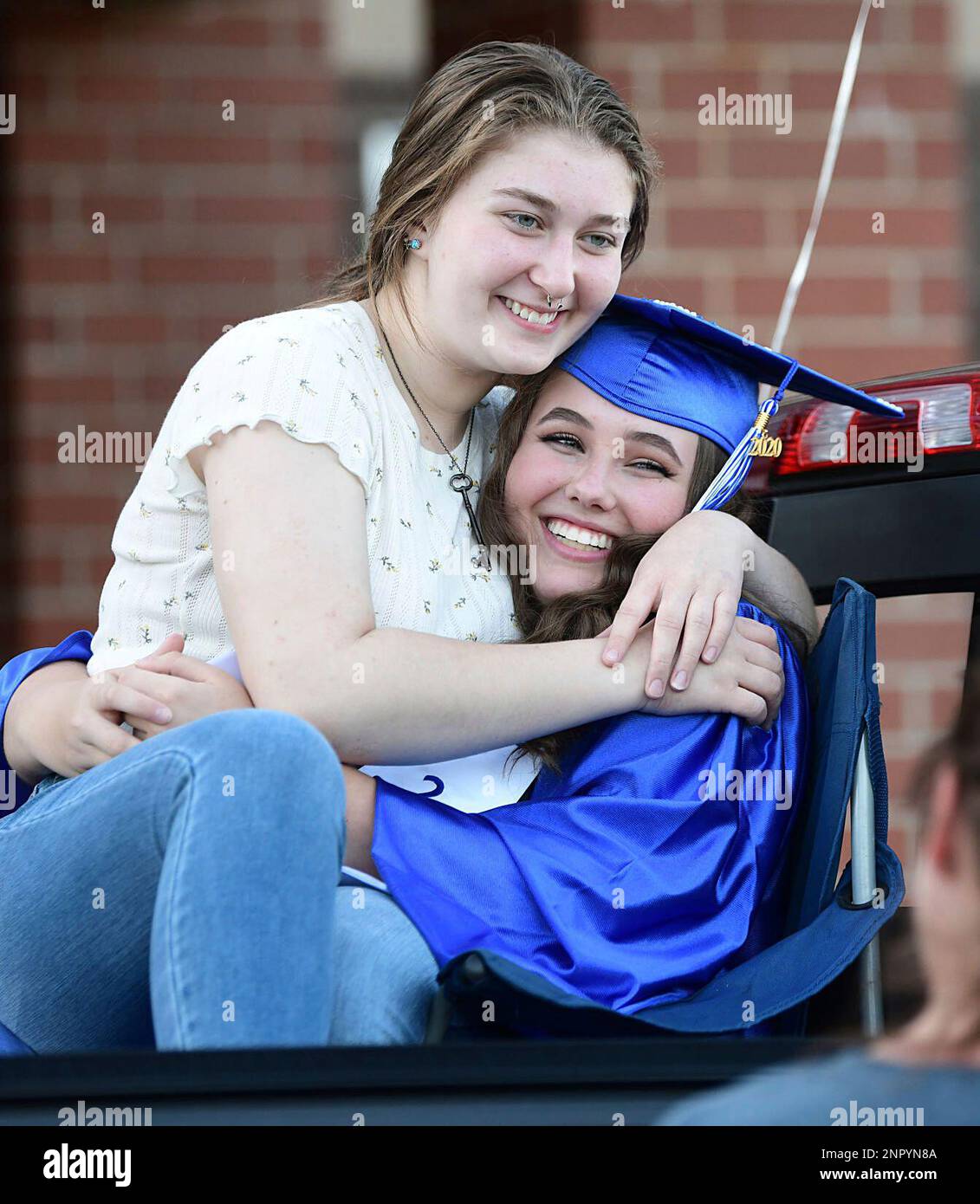 Lydia Sorchilla, left, hugs Conemaugh Valley High School graduate ...