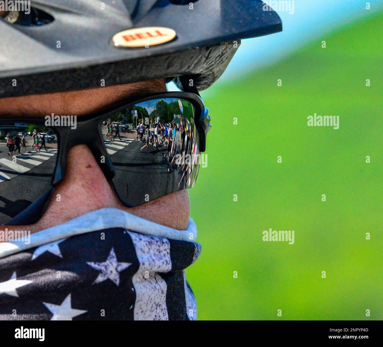 Bellows Falls, Vt., Police Office Ian Tuttle helps close off a street ...
