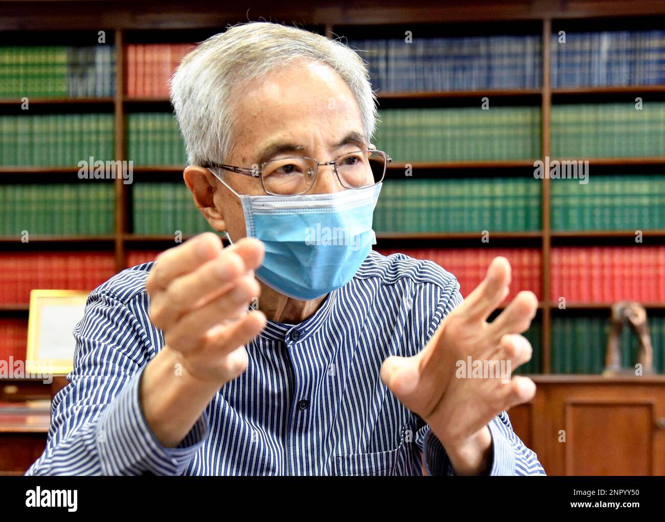 Martin Lee, former Chairman of the Democratic Party, speaks during an ...