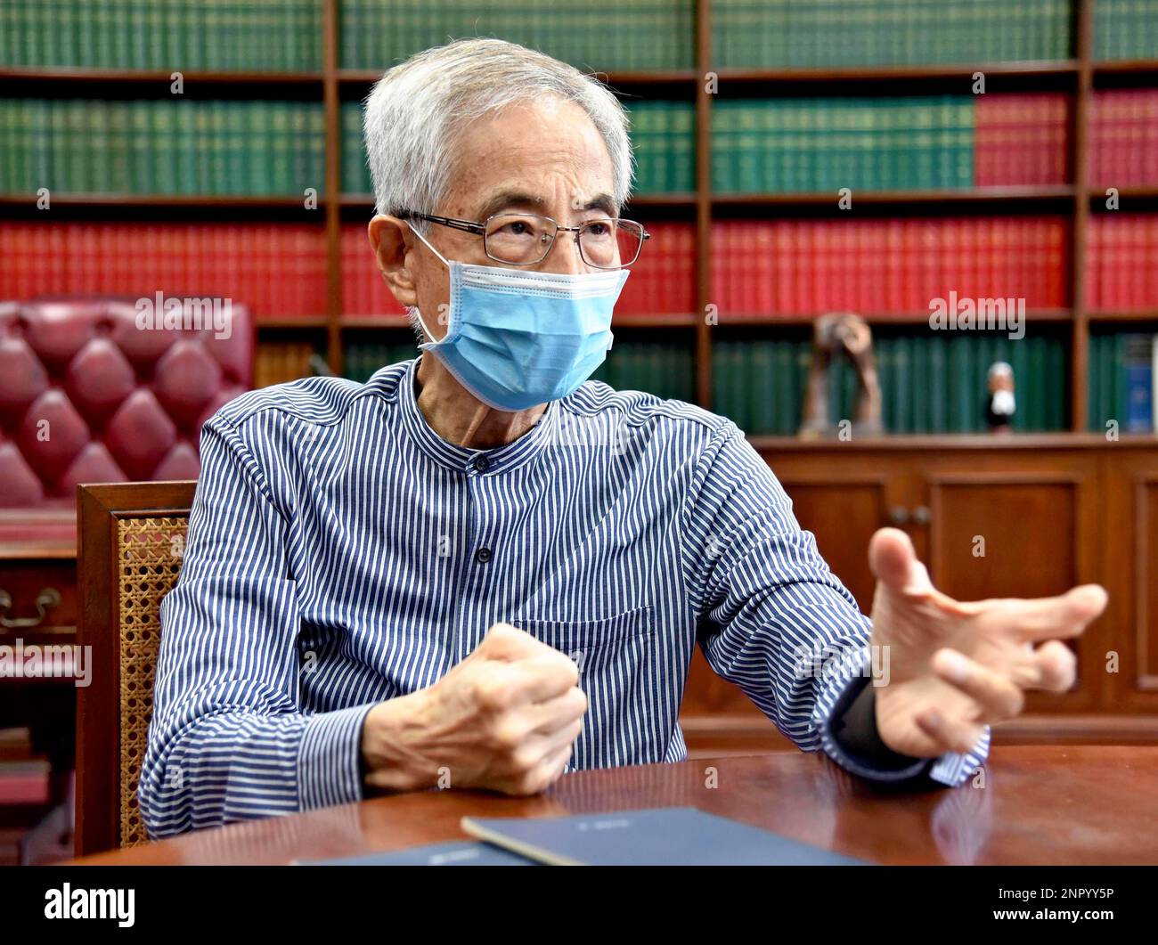 Martin Lee, former Chairman of the Democratic Party, speaks during an ...
