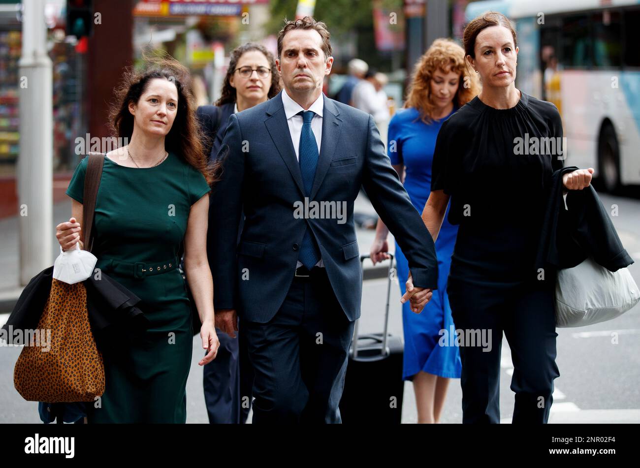 Benjamin Lawrence Jacks (centre) arrives at the Downing Centre Local ...