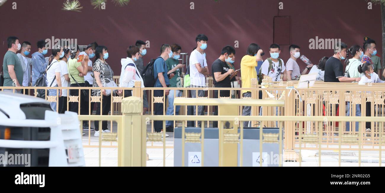 Tourists are senn near the Tiananmen in Beijing, China on June 3, 2020 ...