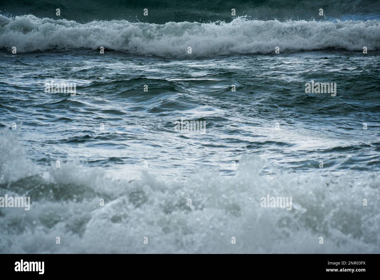 Heavy surf at Lake View Beach, Indiana Dunes National Park Stock Photo ...