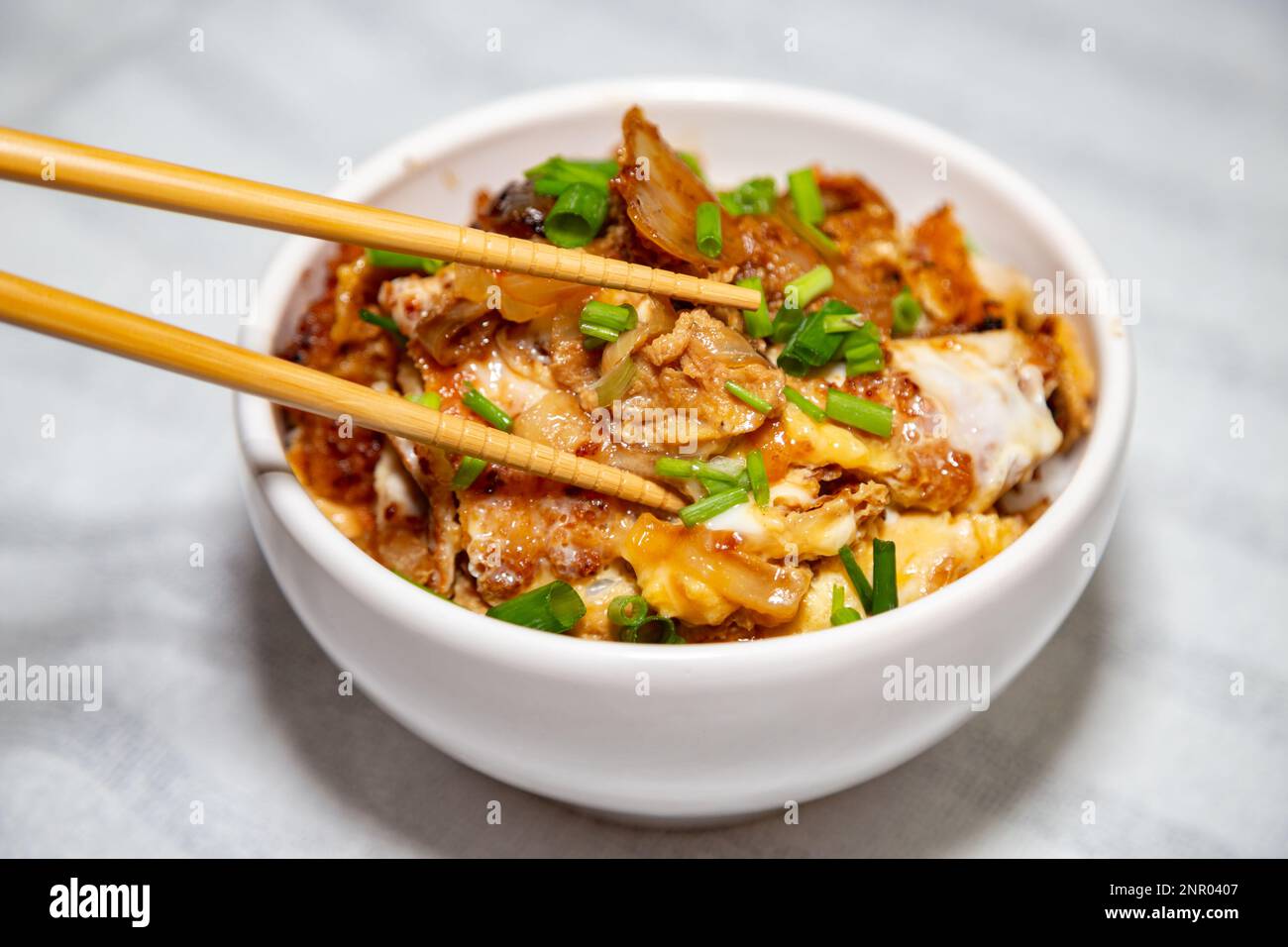 Typical Japanese traditional and famous food, Katsudon or katzu-don ...