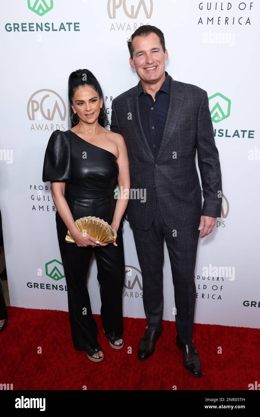 Bela Bajaria and Scott Stuber attend the 2023 Producers Guild Awards at The Beverly Hilton on ...