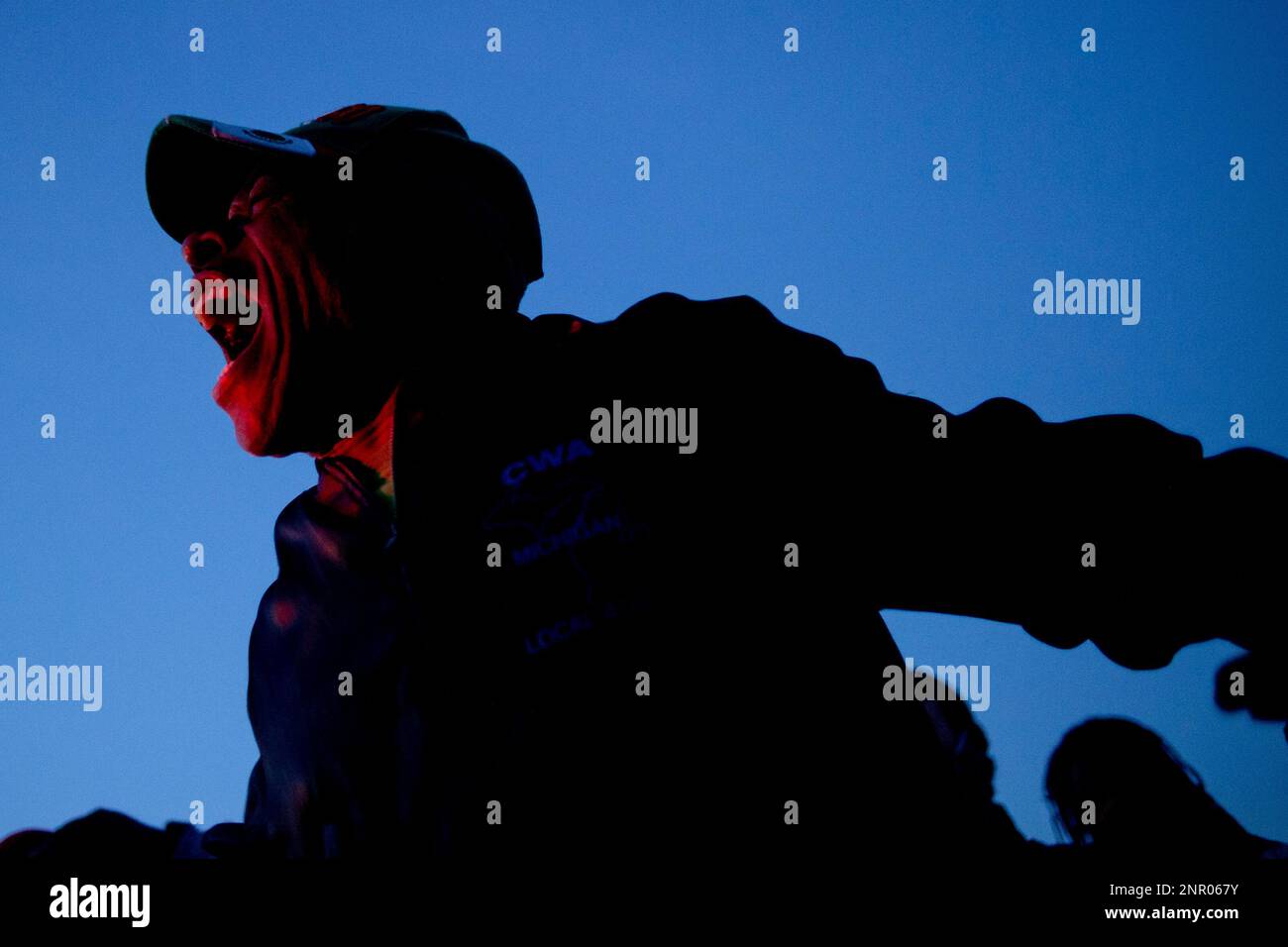 A Flint man shouts out in anguish protesting against police brutality ...