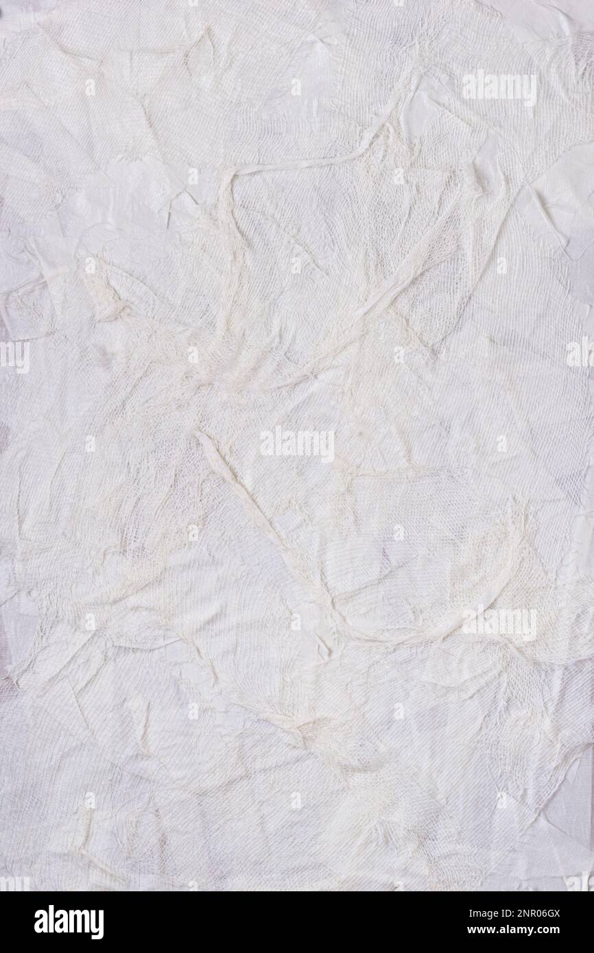 Textured handmade white textile background with mesh and paper base ...