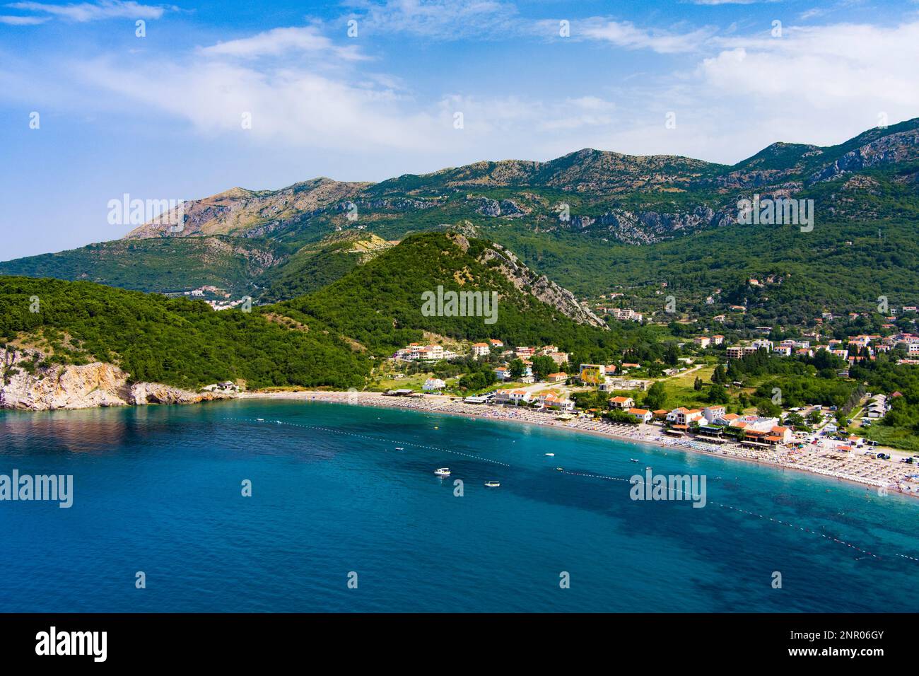Montenegro. Coast of the Adriatic Sea. Auto camping on the beach ...