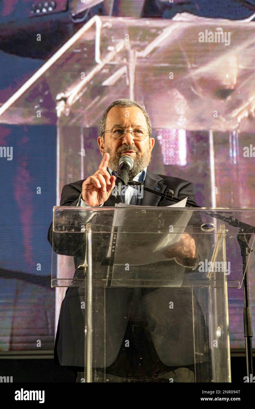 Tel Aviv, Israel. 25th Feb, 2023. Ehud Barak, former Prime Minister of ...
