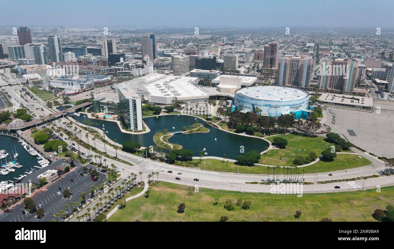 General overall view of the Long Beach Arena and Convention Center with ...