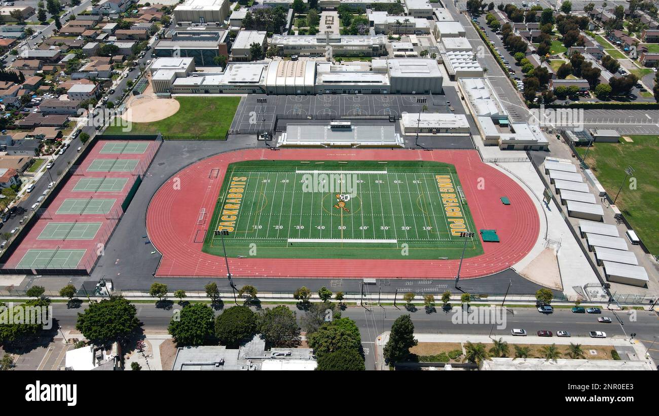 General overall view of the track and football and soccer field at Long ...