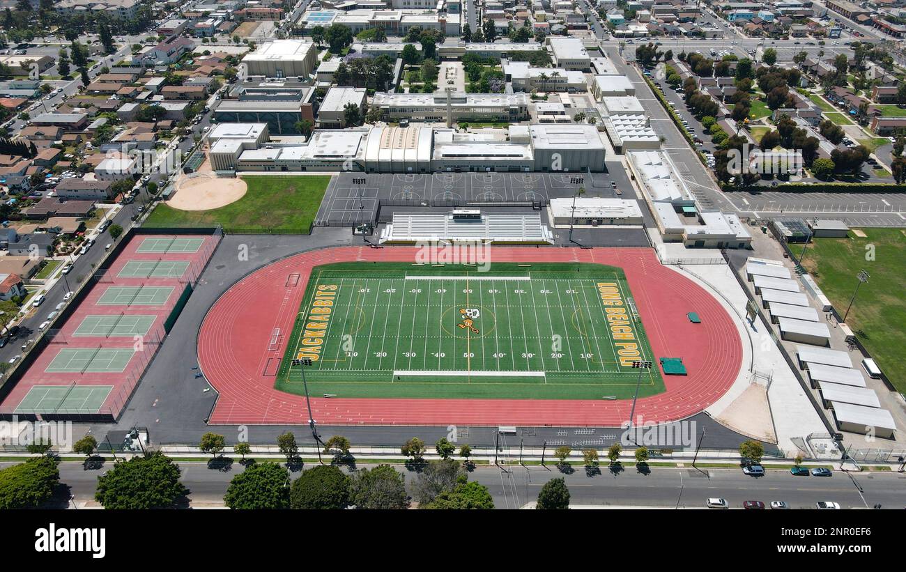 General overall view of the track and football and soccer field at Long ...