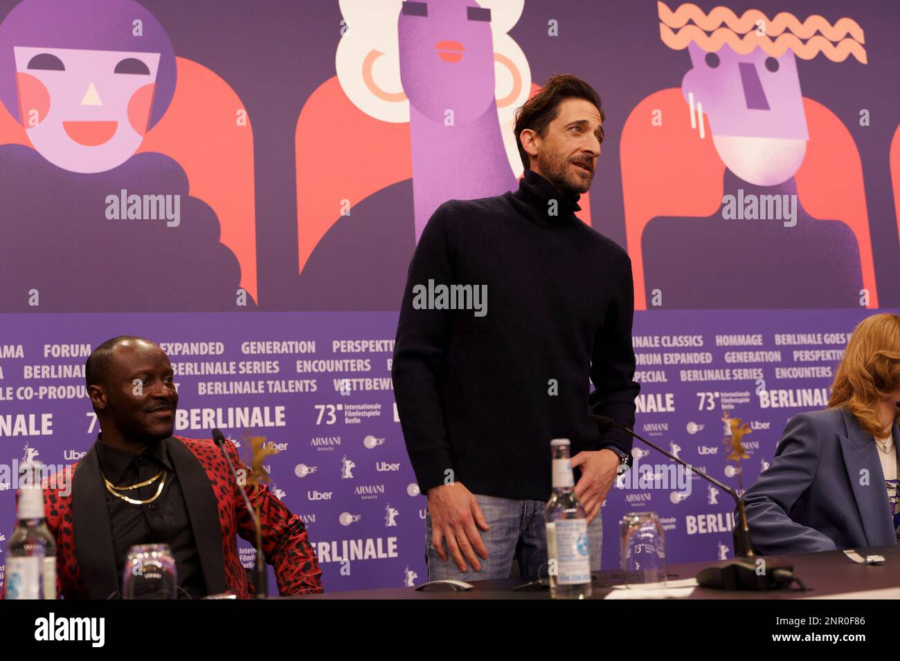 (L to R) Sierra Leone born actor Sallieu Sesay, US actor Adrien Brody ...