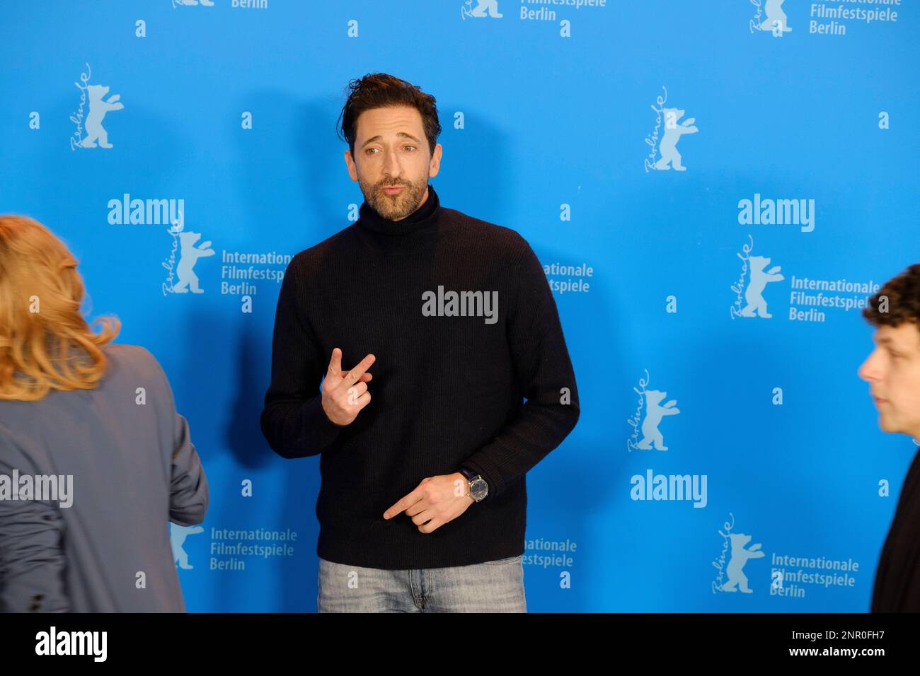 (L to R) Sierra Leone born actor Sallieu Sesay, US actor Adrien Brody ...