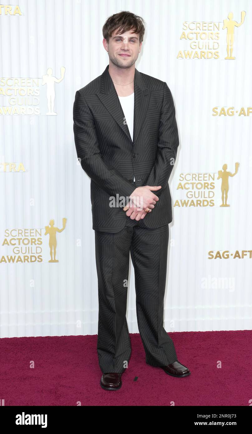 Leo Woodall arrives at the 29th annual Screen Actors Guild Awards on ...