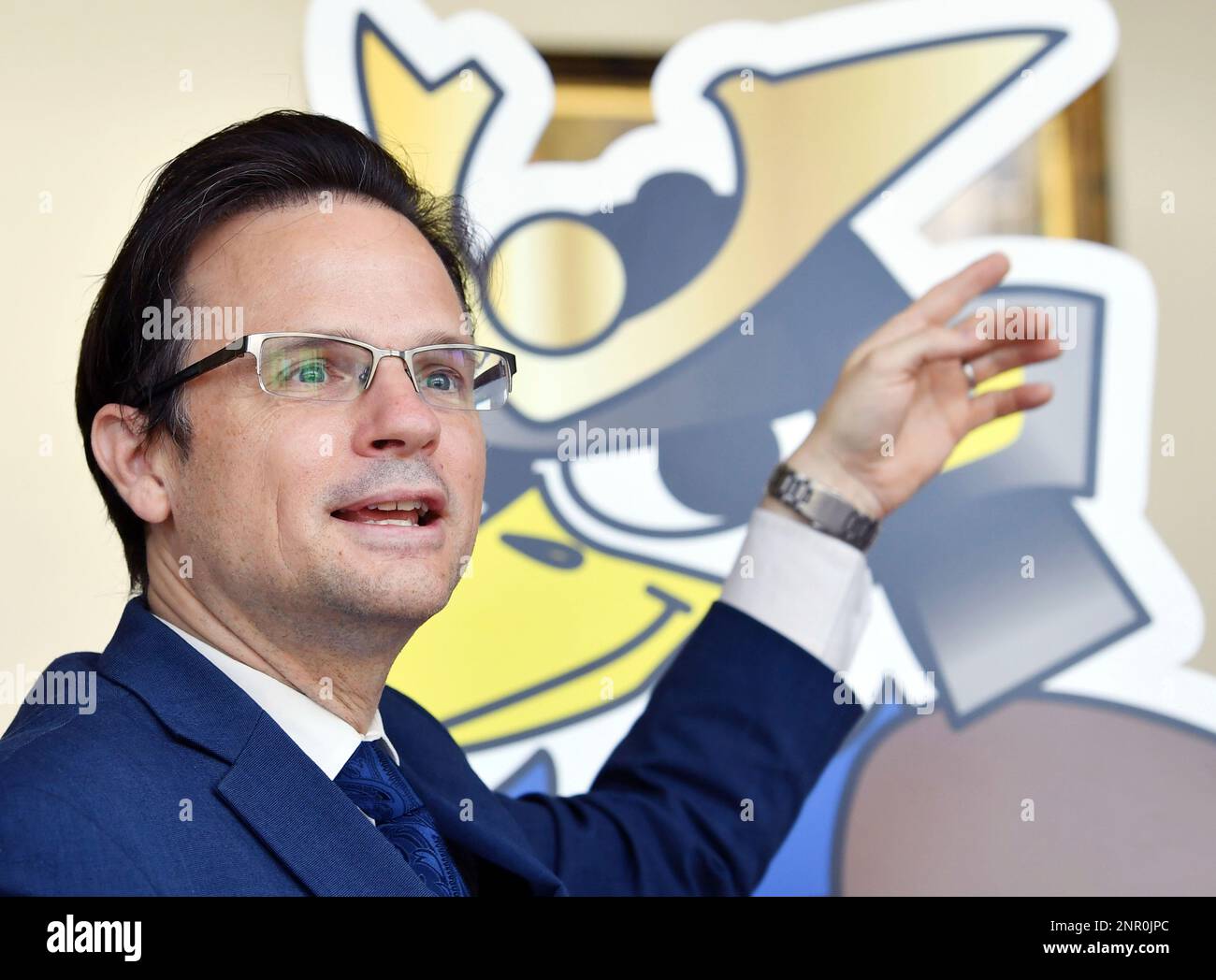 Gary Schaefer, a consul of U.S. consulate, speaks during an interview ...