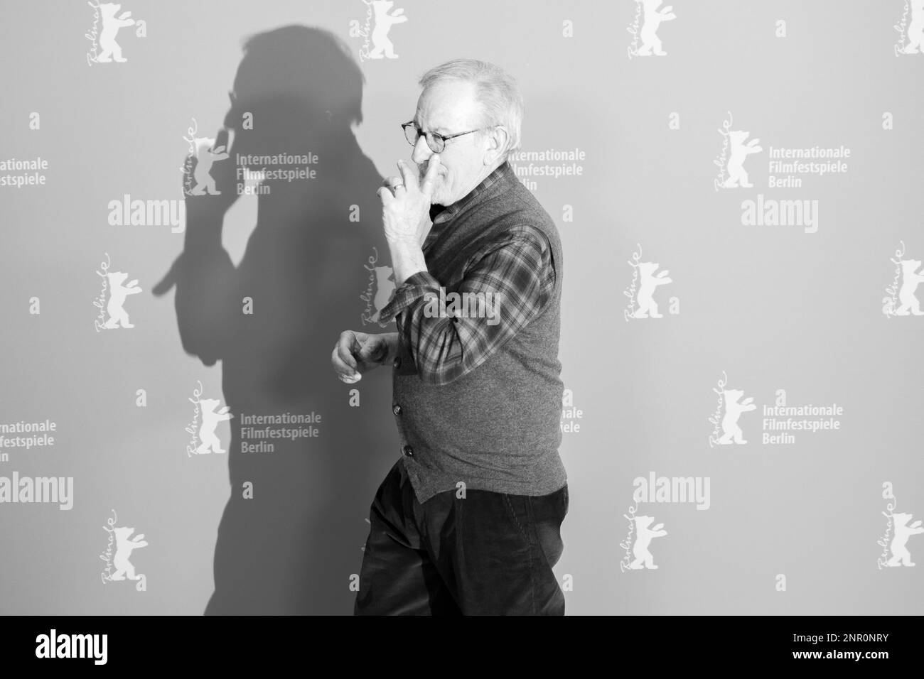 Steven Spielberg pose for a photo during the 73rd Berlinale ...