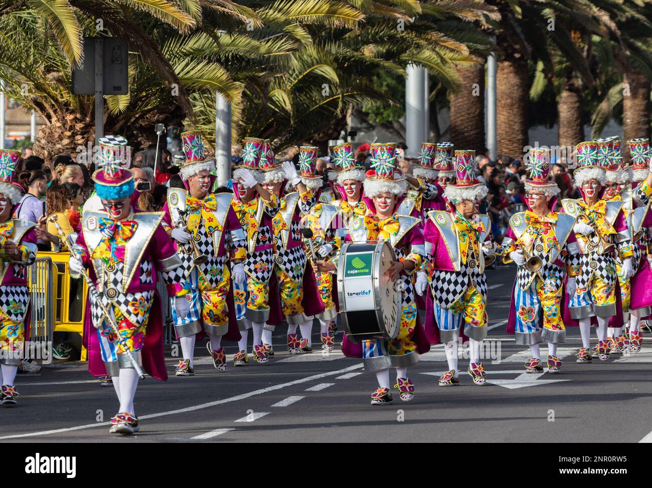 SANTA CRUZ DE TENERIFE, SPAIN - FEBRUARY 21, 2023: Coso parade - along the Avenida de Anaga ...