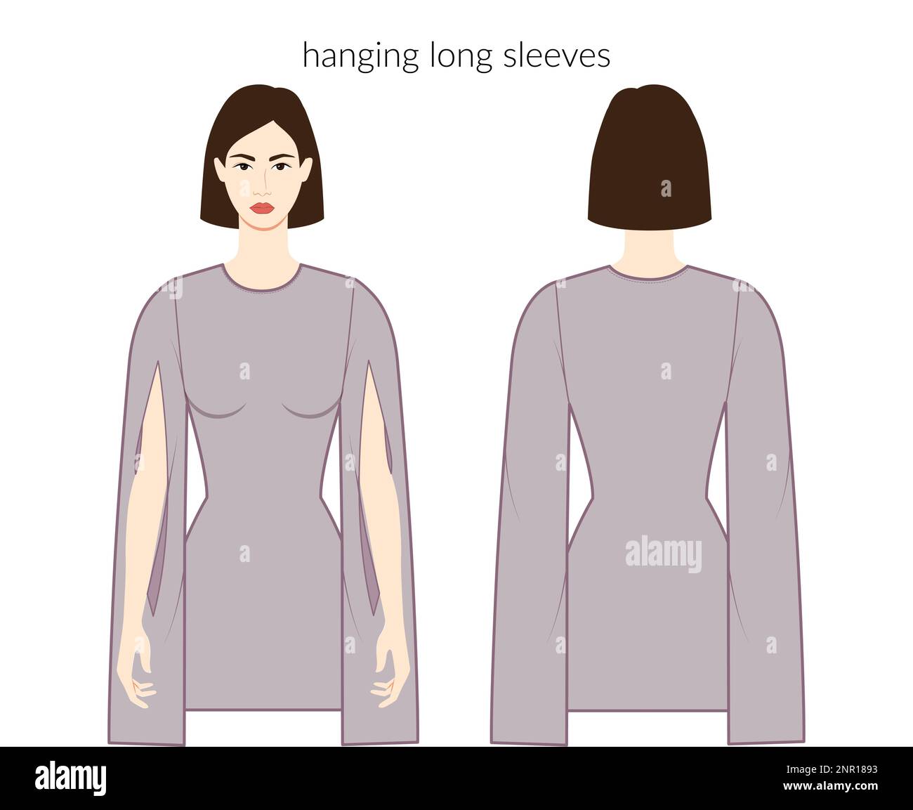 Hanging sleeves slit clothes - beautiful women in slashed dresses, tops ...