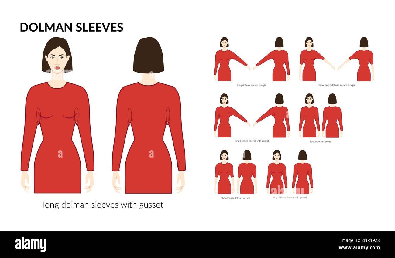 Set of Dolman sleeves Magyar clothes - long, elbow, with gusset length ...