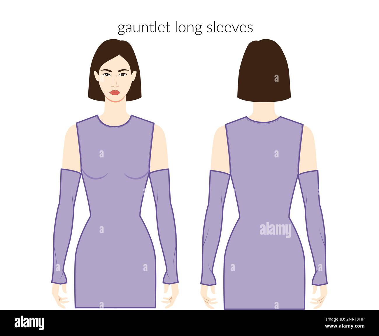 Gauntlet sleeves long sleeve length clothes character beautiful lady in ...