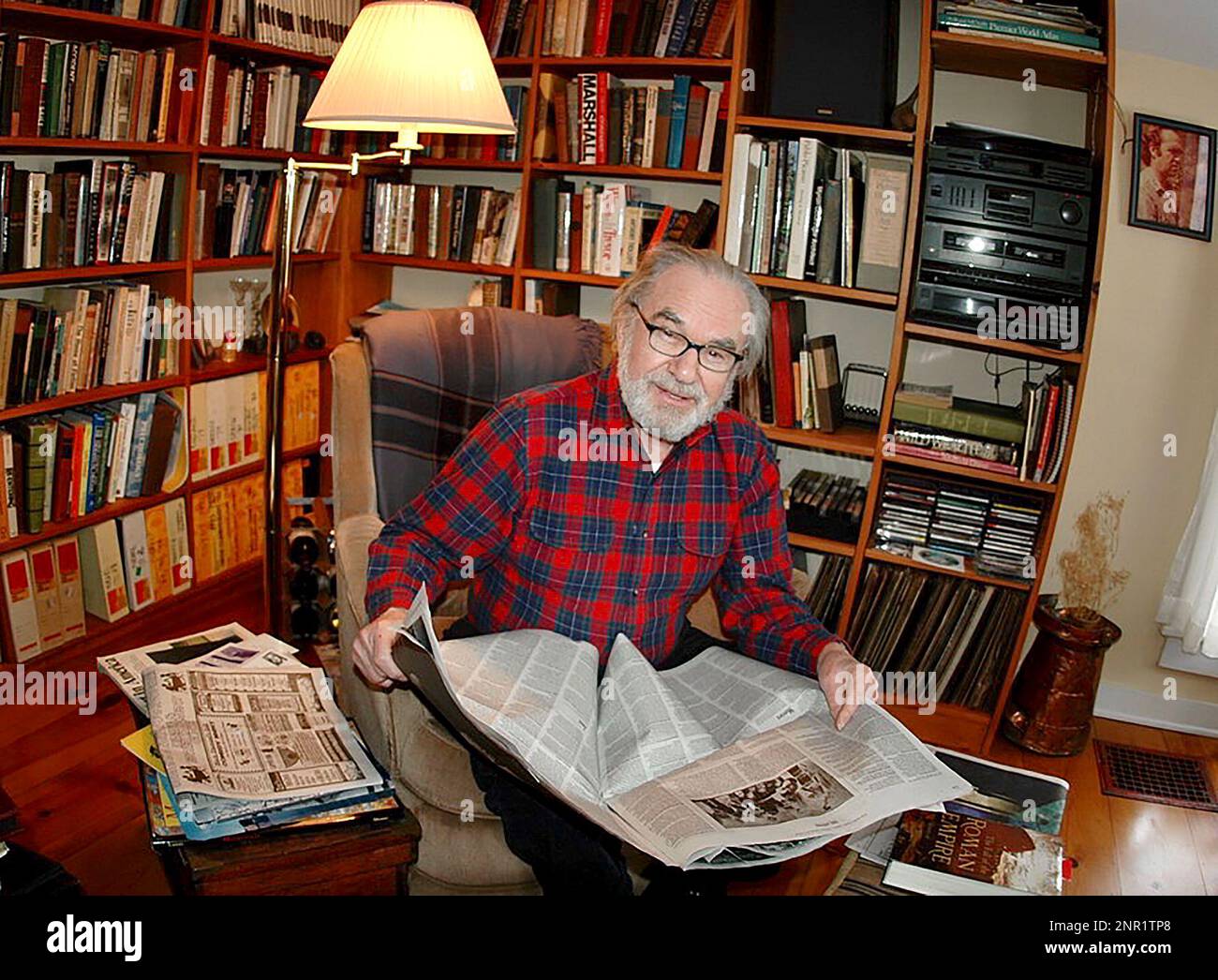 This photo from around 2010 shows Joseph Feingold reading a newspaper ...