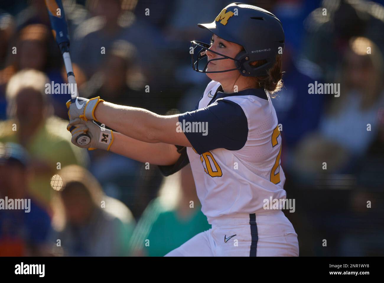 Michigan Wolverines Hannah Carson (20) bats during an NCAA Softball ...