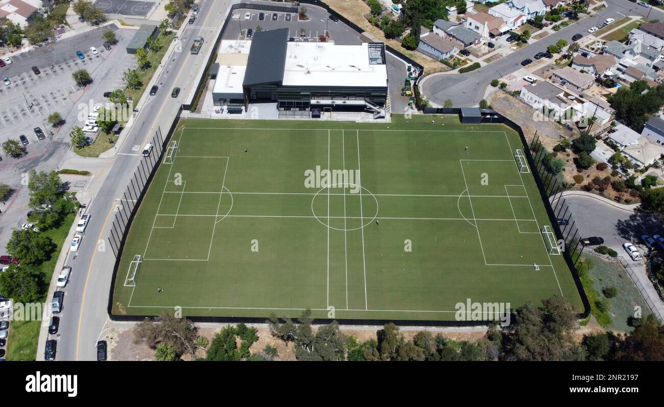 General overall aerial view of the LAFC Performance Center on the ...